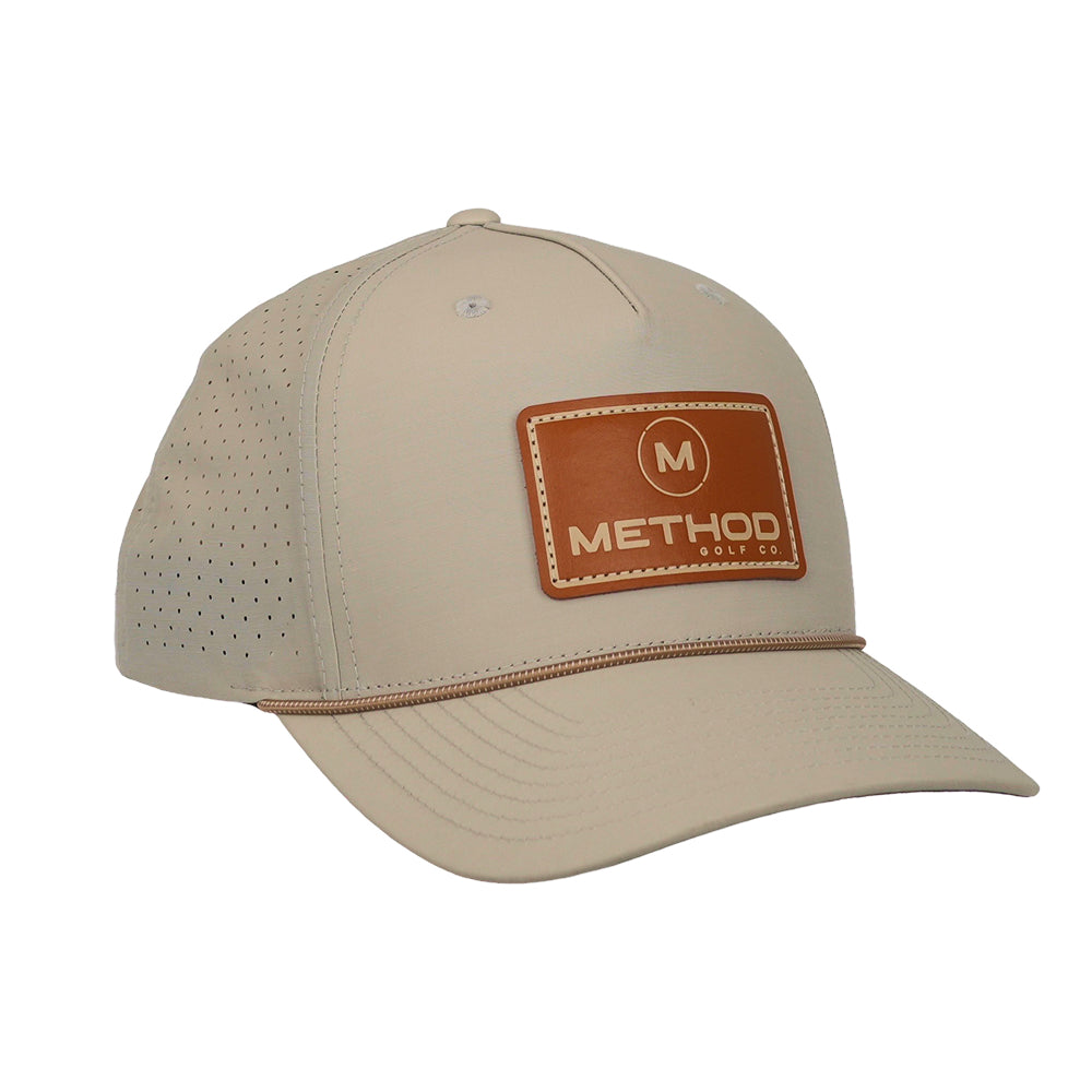 Method Golf Hat - Brown/Rope - Leather Patch – Method Golf Co