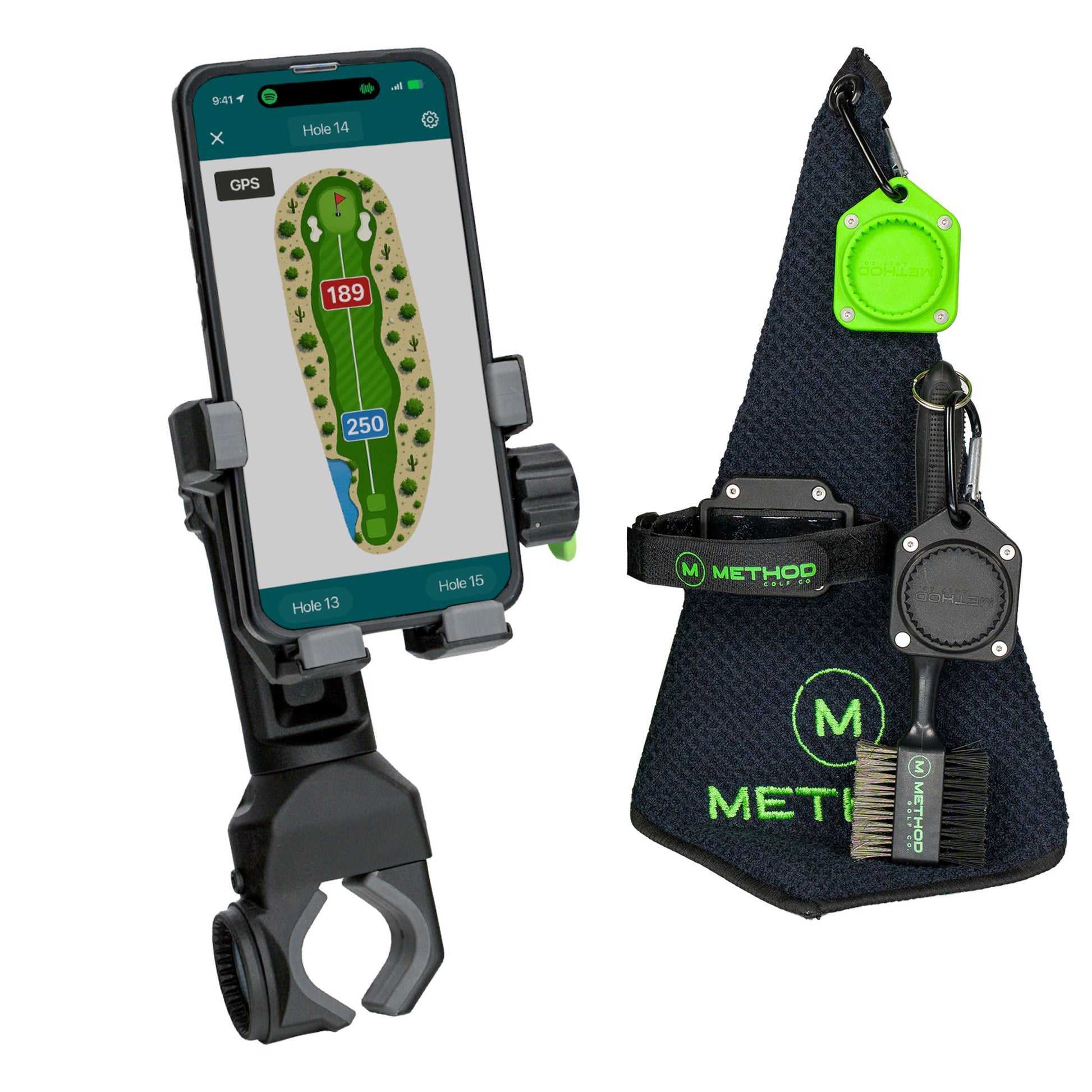 PushStack Premium Phone Holder - For Push Carts - Pro Pack – Method Golf Co