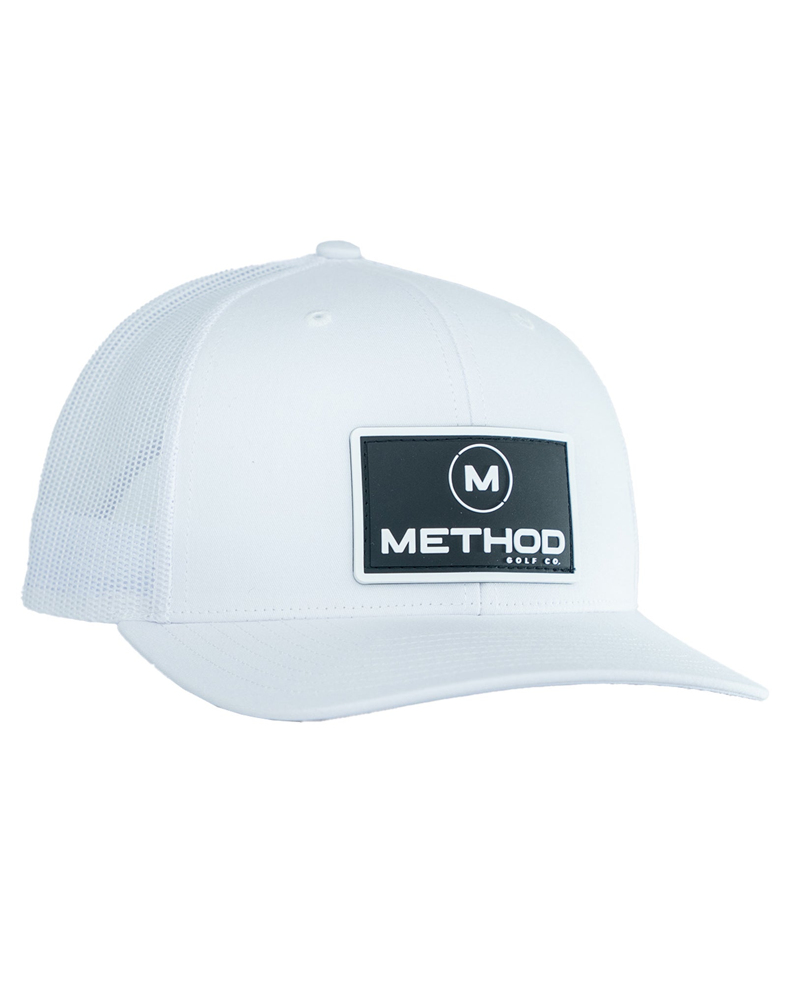 Method Golf Hat - White - Black Patch – Method Golf Co